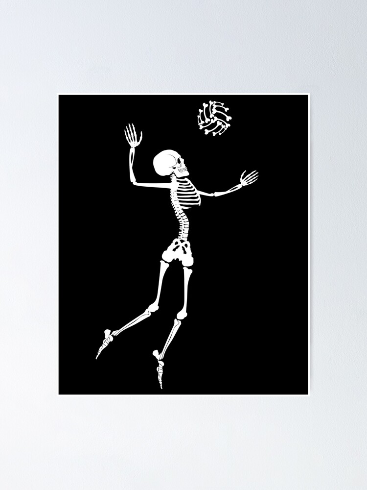 "Volleyball Skeleton Player skull" Poster for Sale by shirtscom | Redbubble