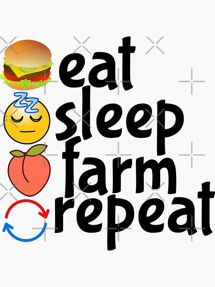 "Eat Sleep Farm Repeat Peach" Sticker for Sale by h4h4design | Redbubble