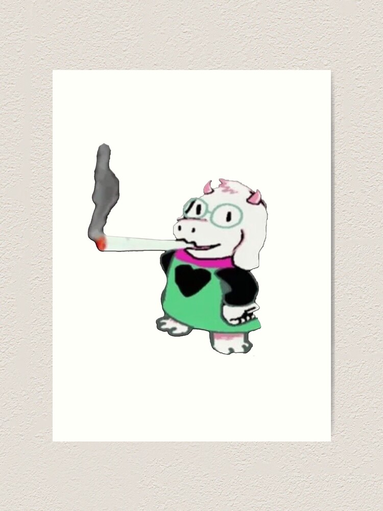 "Ralsei smoking a blunt deltarune funny meme boof zoomers" Art Print ...