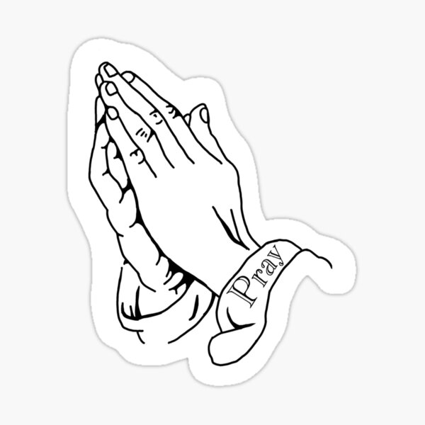 "Praying Hands" Sticker for Sale by luckymurph | Redbubble