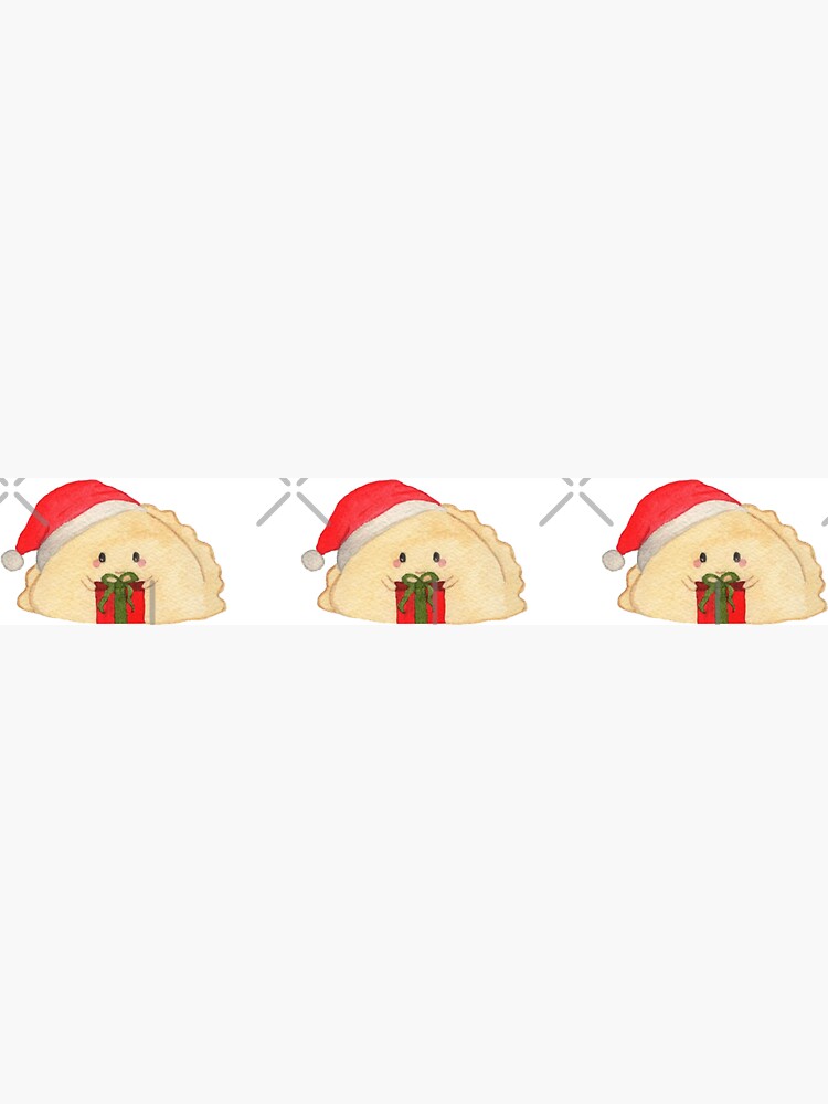 "Adorable cute Christmas pierogi dumplings in Santa hat holding a ...