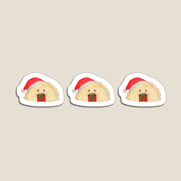 "Adorable cute Christmas pierogi dumplings in Santa hat holding a ...