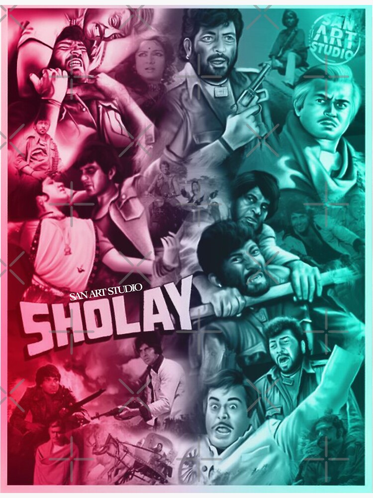 "Sholay-Digital art" Sticker for Sale by Sansahota | Redbubble