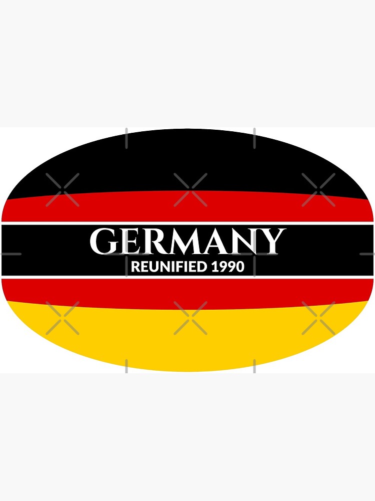 "Germany Reunified 1990 German Flag (White Text Version)" Art Print for ...