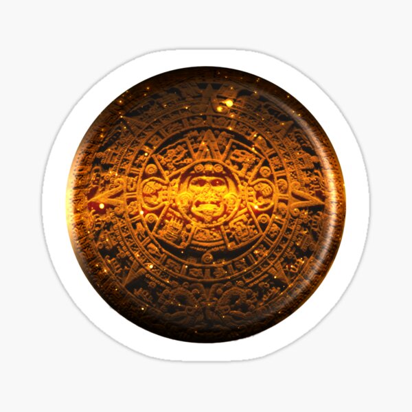 "Aztec Calendar Sun Stone Mexica Civilization" Sticker by Kuetspal-Lin ...