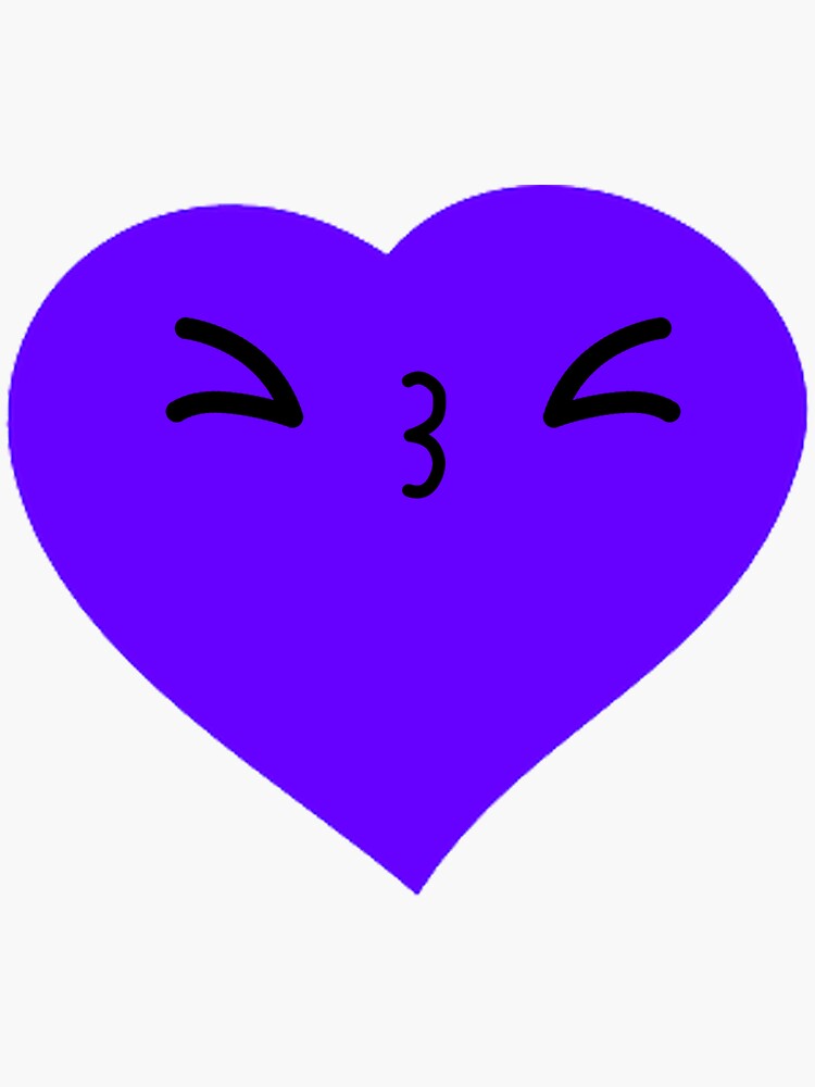 "Blue heart Kawaii cute face kiss" Sticker for Sale by EmilyBonfa ...