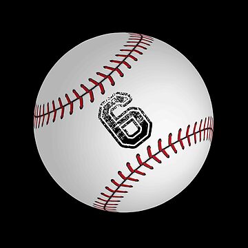 "Baseball ball number 6, six" Sticker for Sale by TheCultStuff | Redbubble