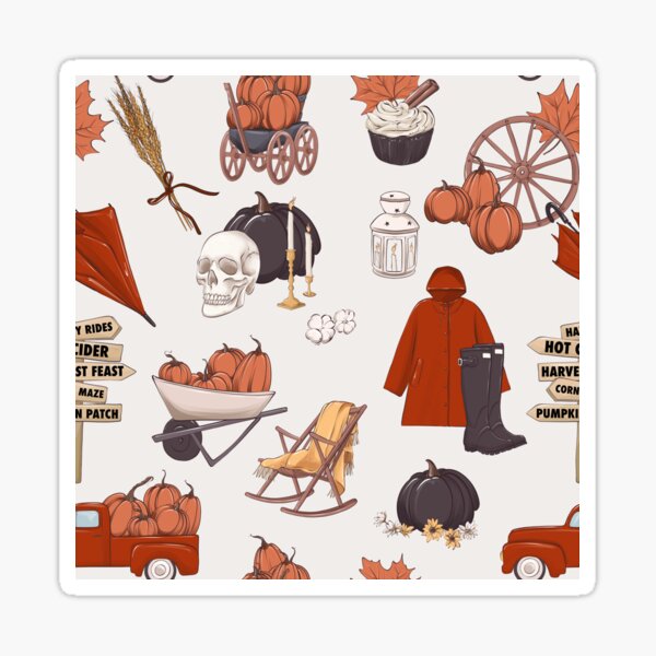 "Autumn fall harvest fest " Sticker for Sale by Milatoo | Redbubble