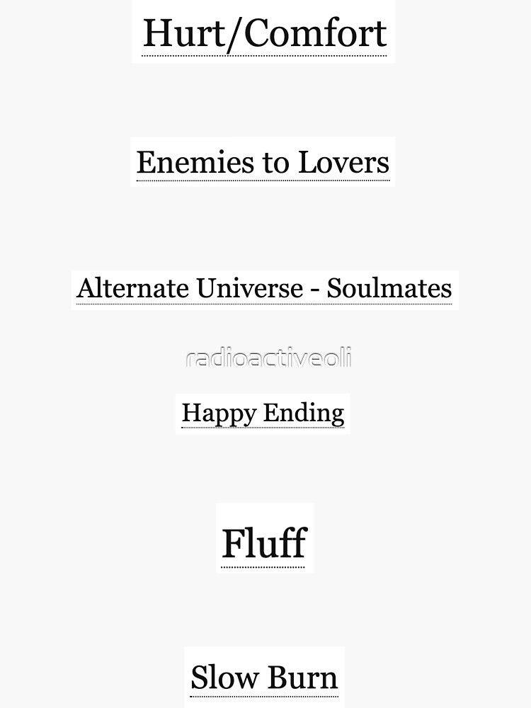 "ao3 tag bundle" Sticker for Sale by radioactiveoli | Redbubble