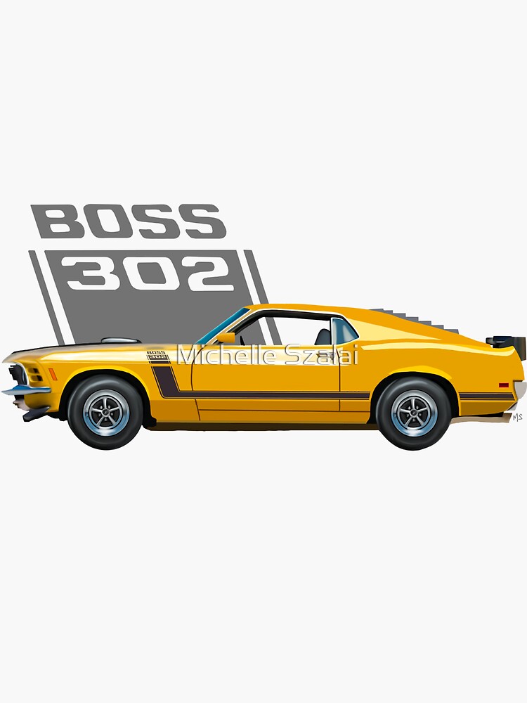 "1970 Mustang Boss 302" Sticker for Sale by Michelle Szalai | Redbubble