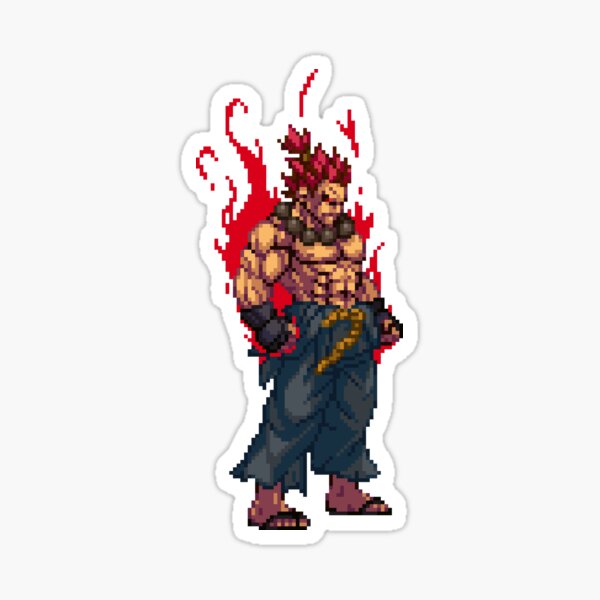"16-bit Pixel Akuma" Sticker for Sale by barkermugen | Redbubble