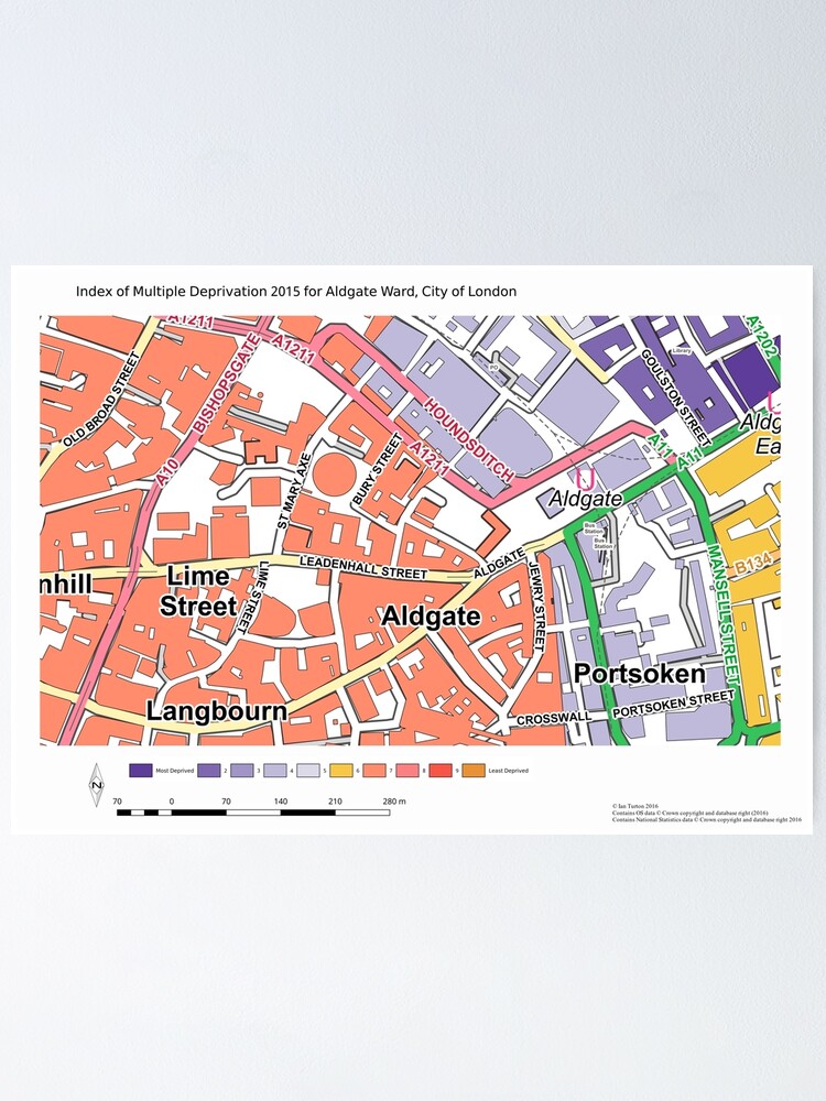 "Multiple Deprivation Aldgate ward, City of London" Poster by ianturton ...