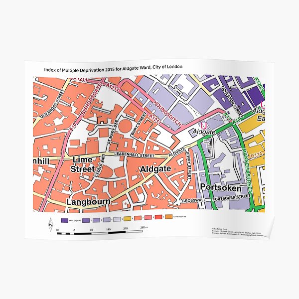 "Multiple Deprivation Aldgate ward, City of London" Poster by ianturton ...