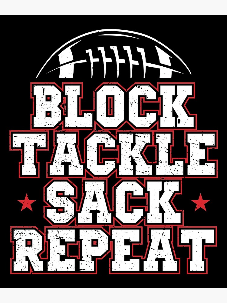Póster «Bloque Tackle Sack Repetición de fútbol Línea defensiva» de ...