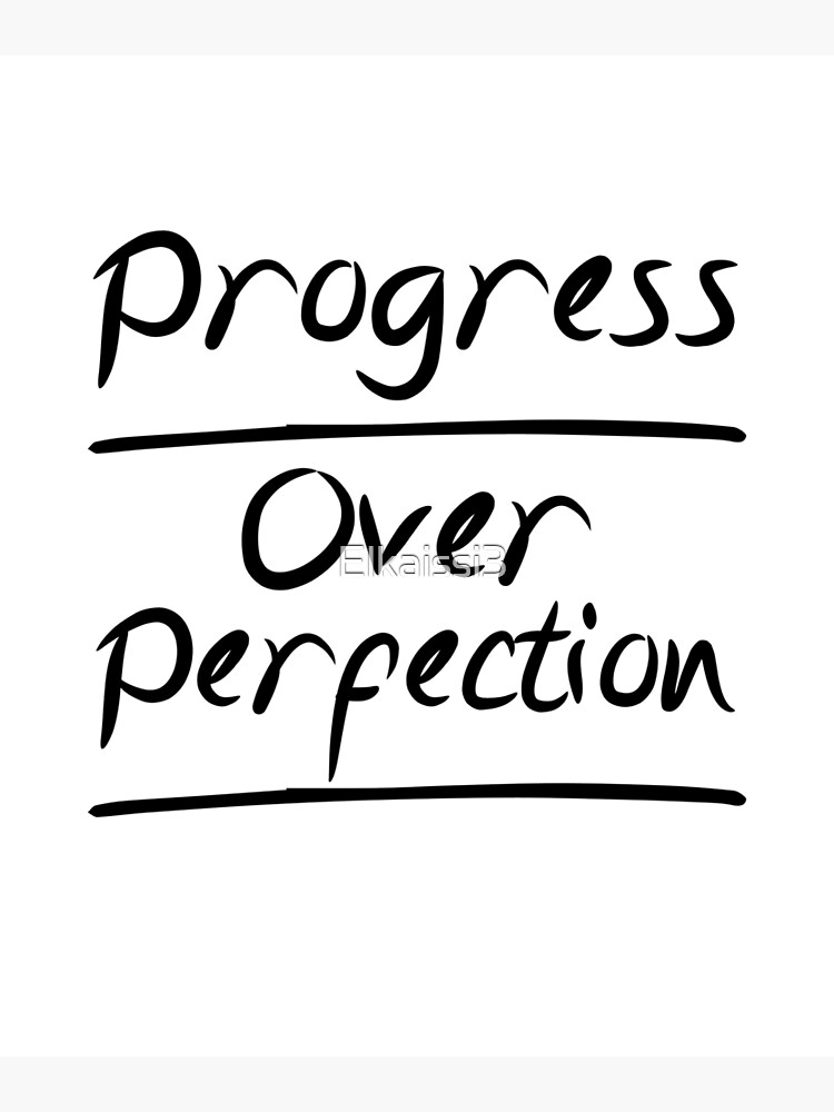 "Progress Over Perfection Inspirational Motivational Quote" Poster for ...