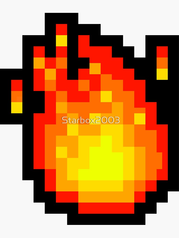 "pixel fireball" Sticker for Sale by Starbox2003 | Redbubble