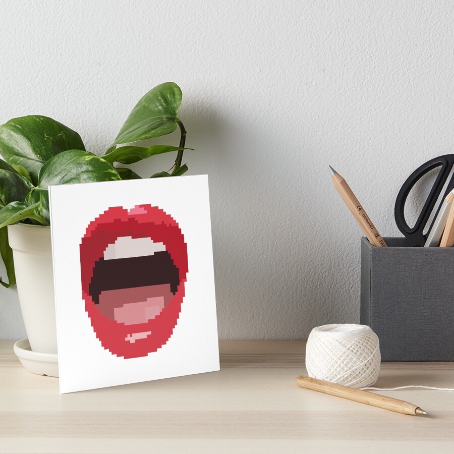 "Open mouth (Red Lips / Pixel Art)" Art Board Print by Buldakov | Redbubble