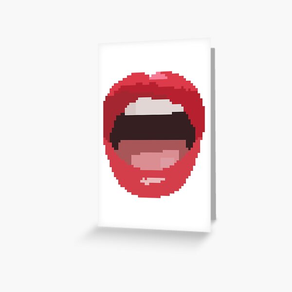 "Open mouth (Red Lips / Pixel Art)" Greeting Card by Buldakov | Redbubble