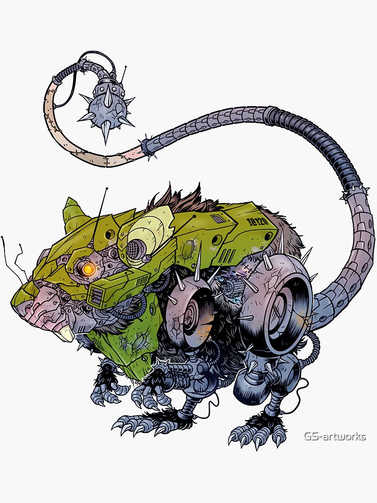 "Robot rat" Sticker for Sale by GS-artworks | Redbubble