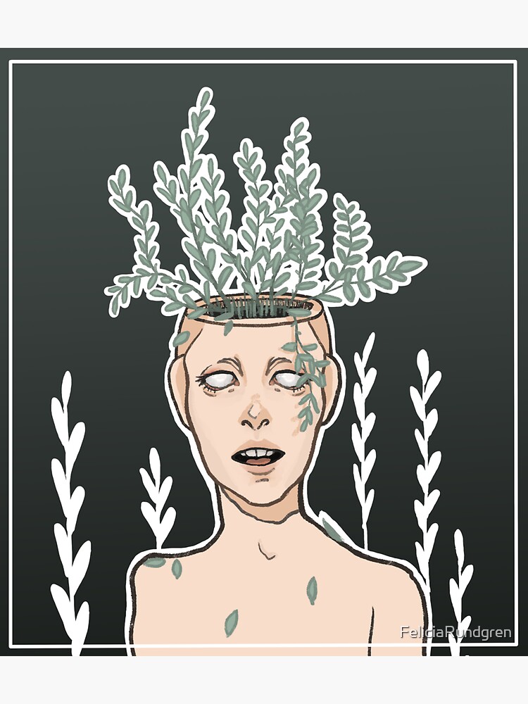 "Pot head pun illustration" Sticker by FeliciaRundgren | Redbubble