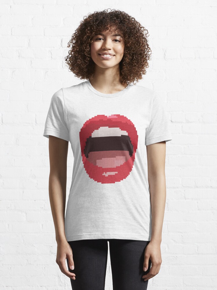 "Open mouth (Red Lips / Pixel Art)" Essential T-Shirt for Sale by Buldakov | Redbubble