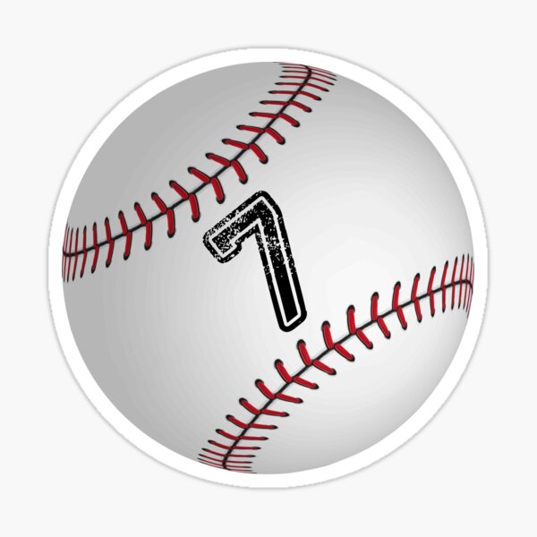 "Baseball ball number 7, seven " Sticker for Sale by TheCultStuff ...