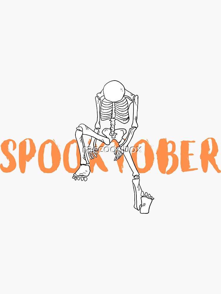 "Spooktober Skeleton" Sticker for Sale by raccoonbox | Redbubble