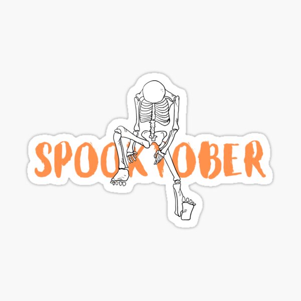 "Spooktober Skeleton" Sticker for Sale by raccoonbox | Redbubble