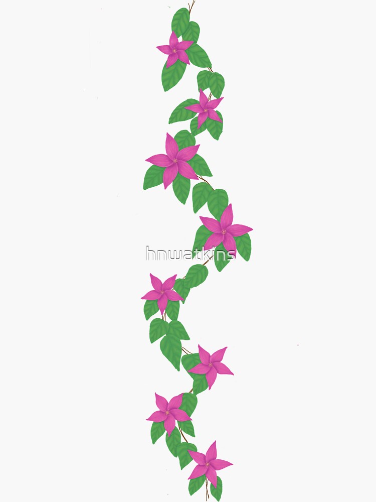 "Strand of pink flowers" Sticker by hnwatkins | Redbubble