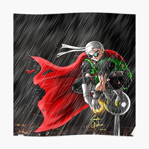 "son Gohan great saiyaman in the rain fan art" Poster for Sale by ...