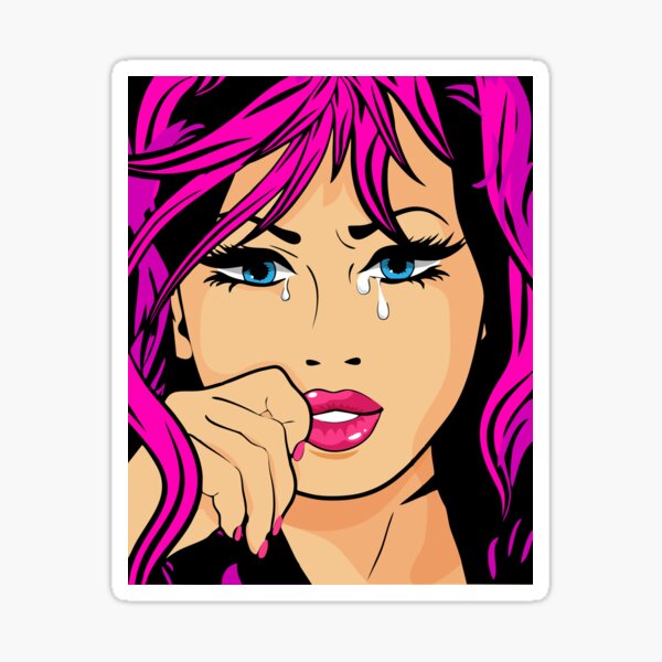 "Beautiful girl crying" Sticker for Sale by Designermehdi | Redbubble