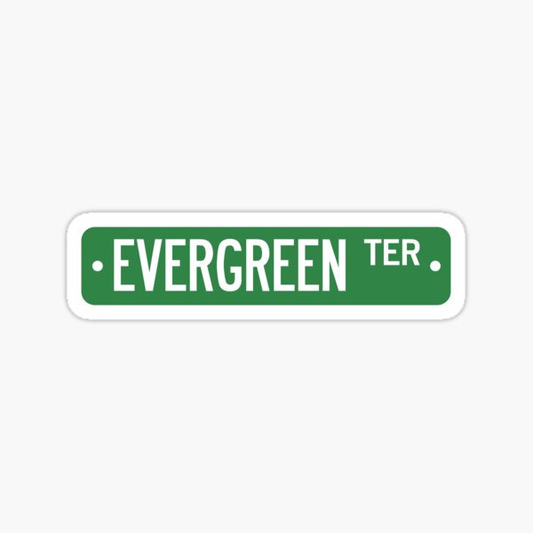 "Evergreen Terrace Street Sign (Simpsons)" Sticker for Sale by ...