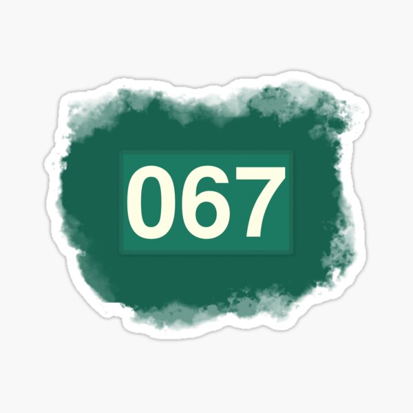 "squid game number 067" Sticker for Sale by anitsi | Redbubble