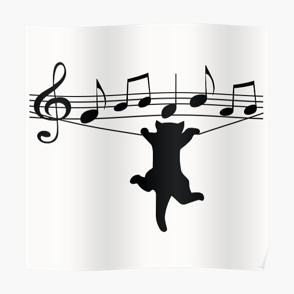 "Notes and cat, music notes and kitten, treble clef, svg, png, dxf, pdf ...