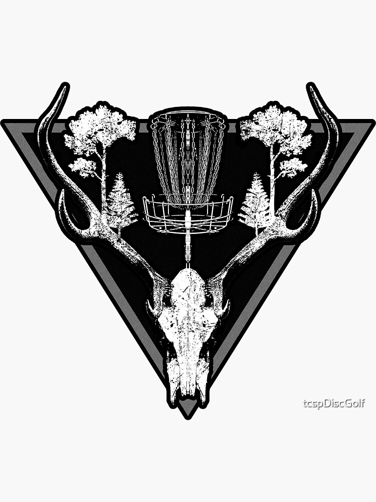 "Deer Skull Disc Golf Sigil" Sticker for Sale by tcspDiscGolf | Redbubble