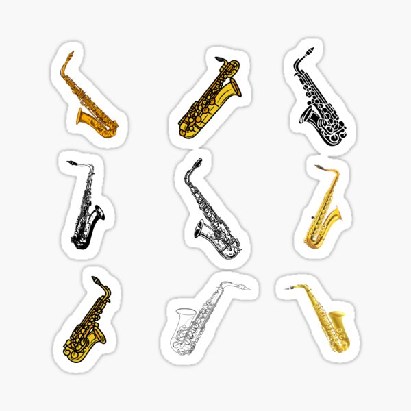"Sexy Saxophone Stickers, Pattern of Sax" Sticker for Sale by ...