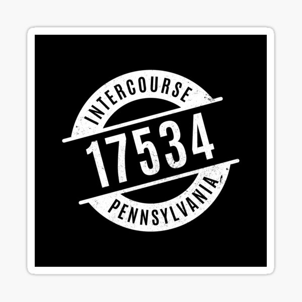 "Intercourse Pennsylvania 17534 Zip Code" Sticker for Sale by ...