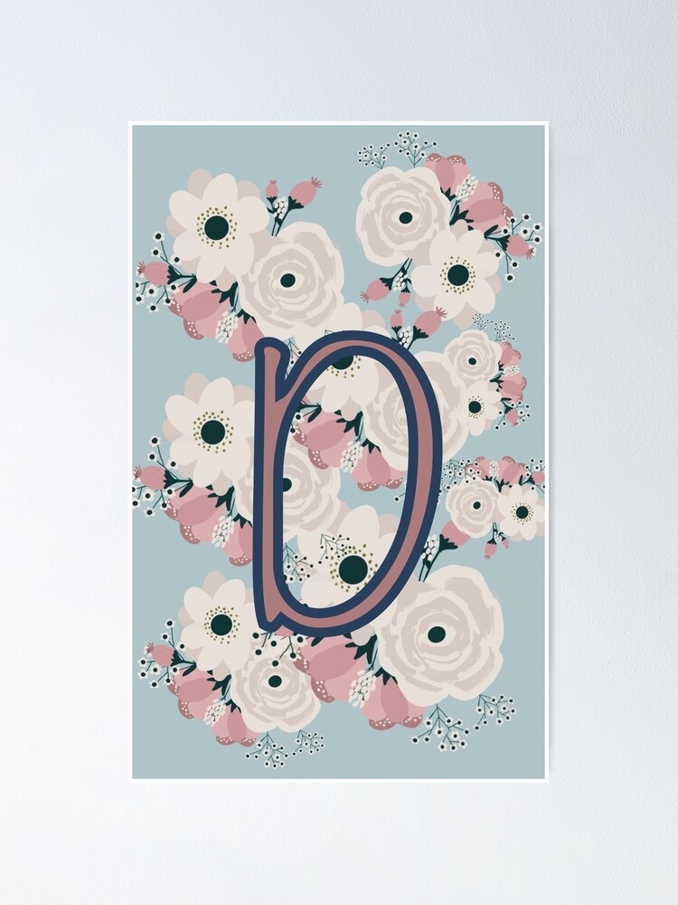 "Letter "D" Floral Design" Poster for Sale by HJSMonkey | Redbubble