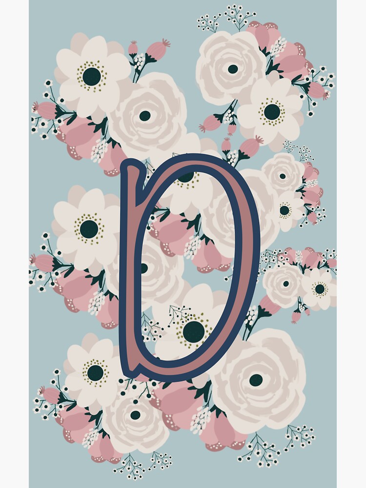 "Letter "D" Floral Design" Sticker for Sale by HJSMonkey | Redbubble