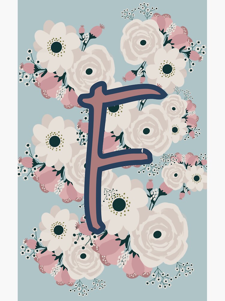 "Letter "F" Floral Design" Sticker for Sale by HJSMonkey | Redbubble