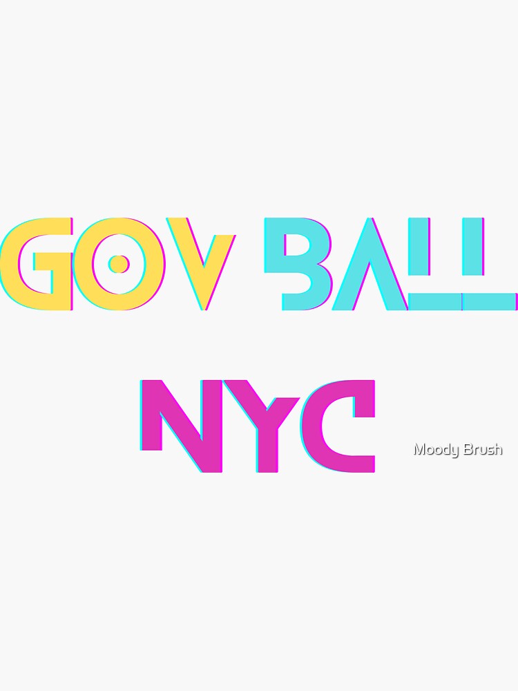 "Gov Ball NYC" Sticker for Sale by Moody Brush | Redbubble