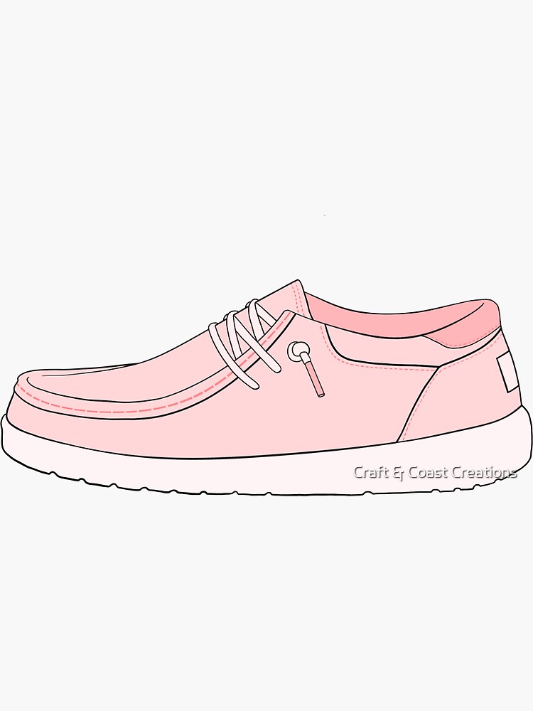 "Pink Hey Dude Shoe" Sticker for Sale by alizu | Redbubble