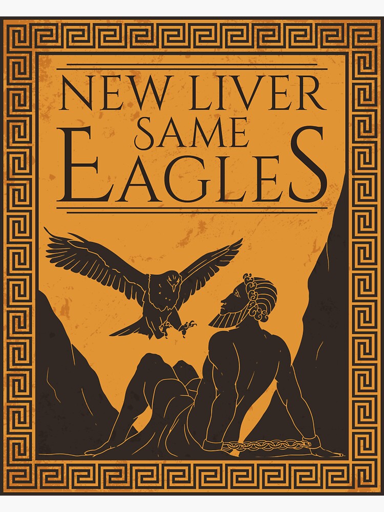 "Prometheus Myth New Liver Same Eagles - Greek Mythology" Sticker for ...