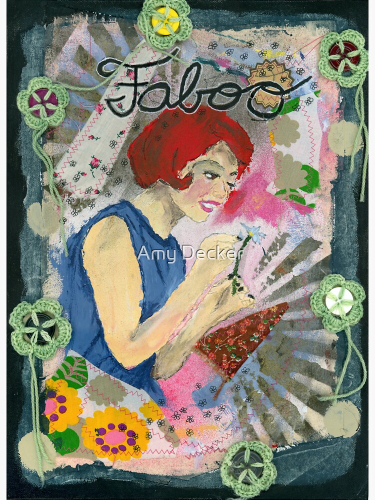 "Faboo! A Girl with Flower" Sticker by craftadventures | Redbubble