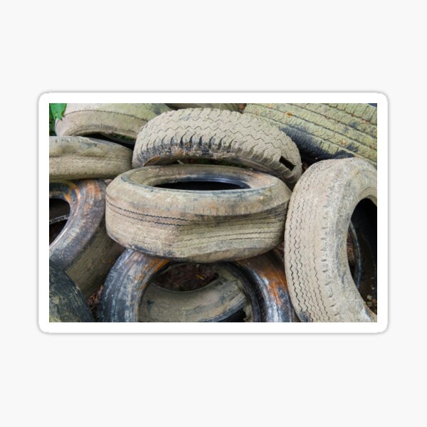 "Discarded Tires Pulled From the River" Sticker for Sale by bill-s ...