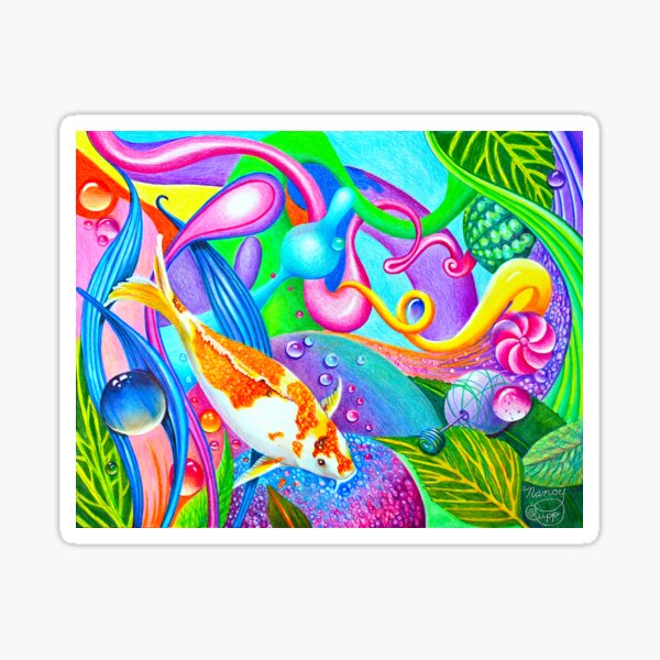 "Koi Joy" Sticker by NanSees-Art | Redbubble