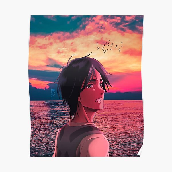 "eren yeager edit at the beach" Poster for Sale by brahfun07 | Redbubble