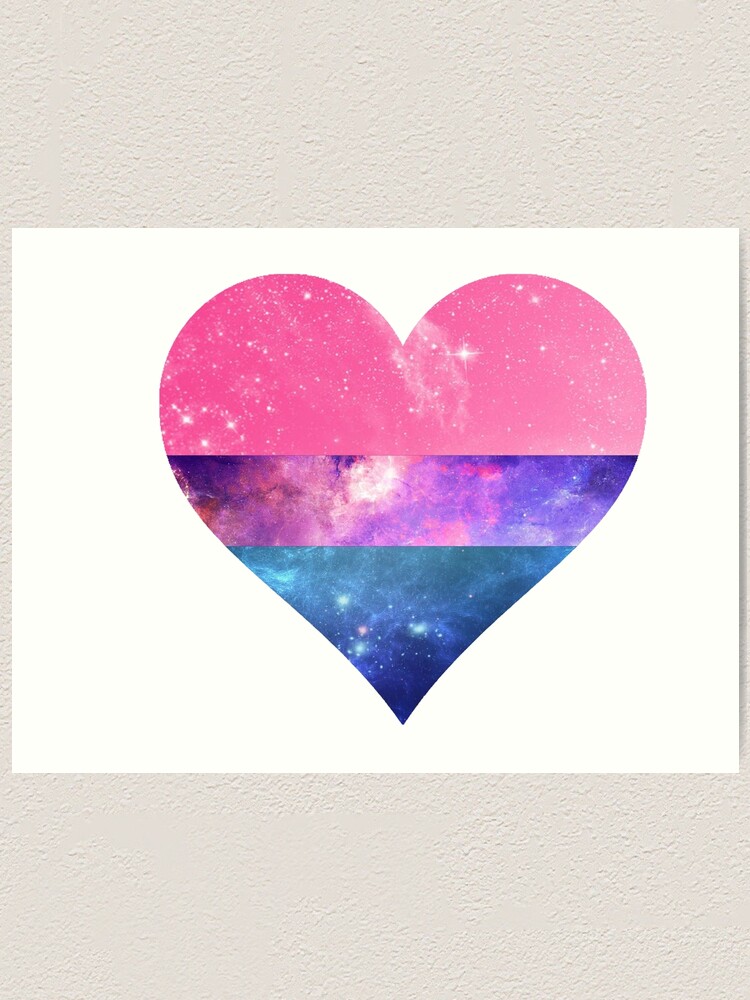 "Bi Heart - LGBTQ Galaxy" Art Print for Sale by qshiner | Redbubble