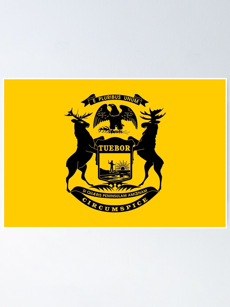 "Golden and Black Flag of Michigan - Libertarian Black & Yellow Symbol ...