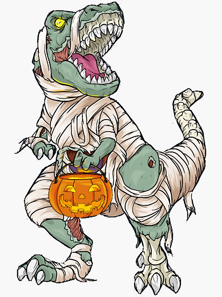 "T-Rex mummy Halloween costume Zombie Dino undead " Sticker for Sale by ...